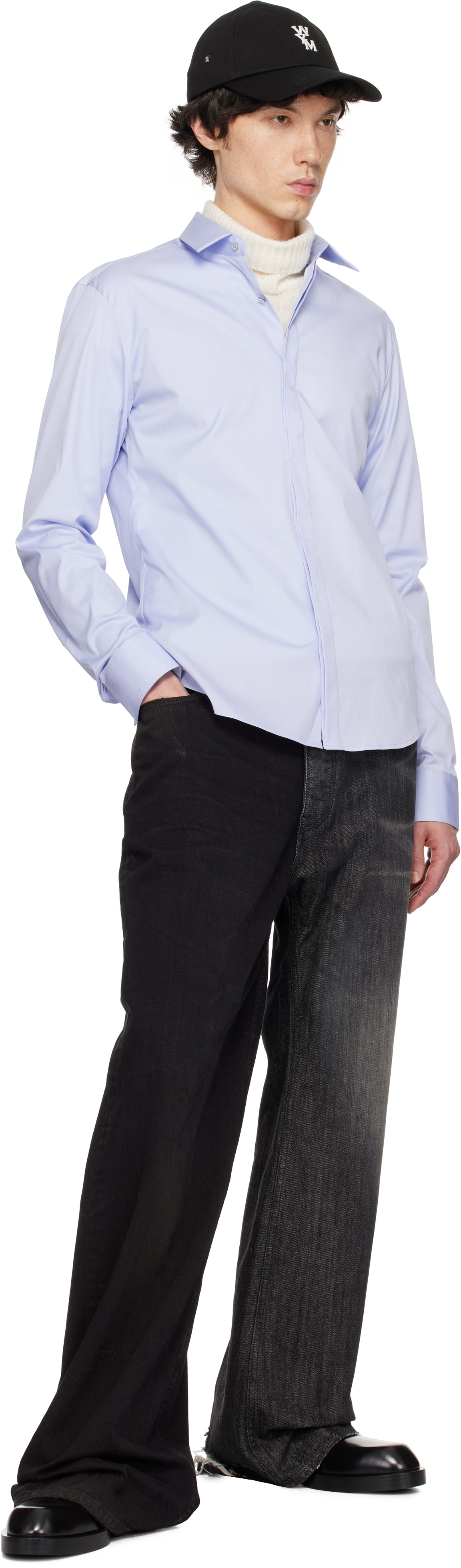 WOOYOUNGMI Blue Concealed Button Shirt Wooyoungmi