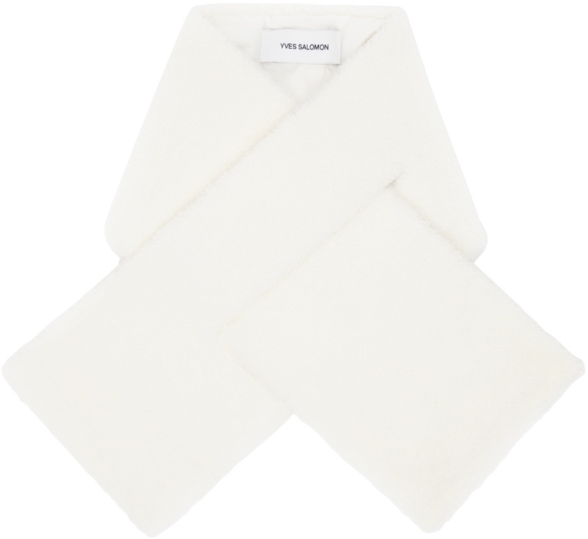 Yves Salomon White Technique Down Shearling Scarf Yves Salomon