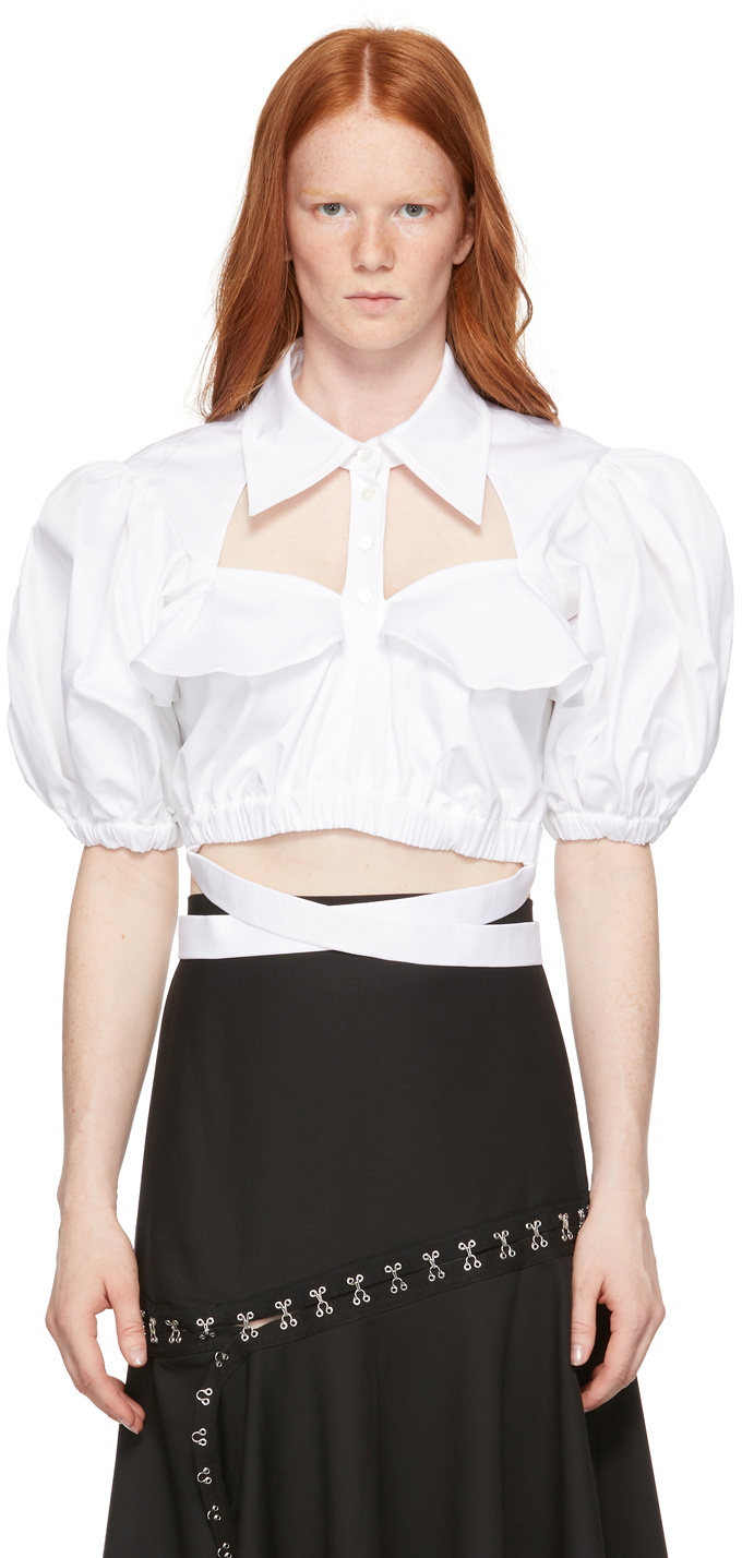 Rokh White Open Top Shirt Rokh