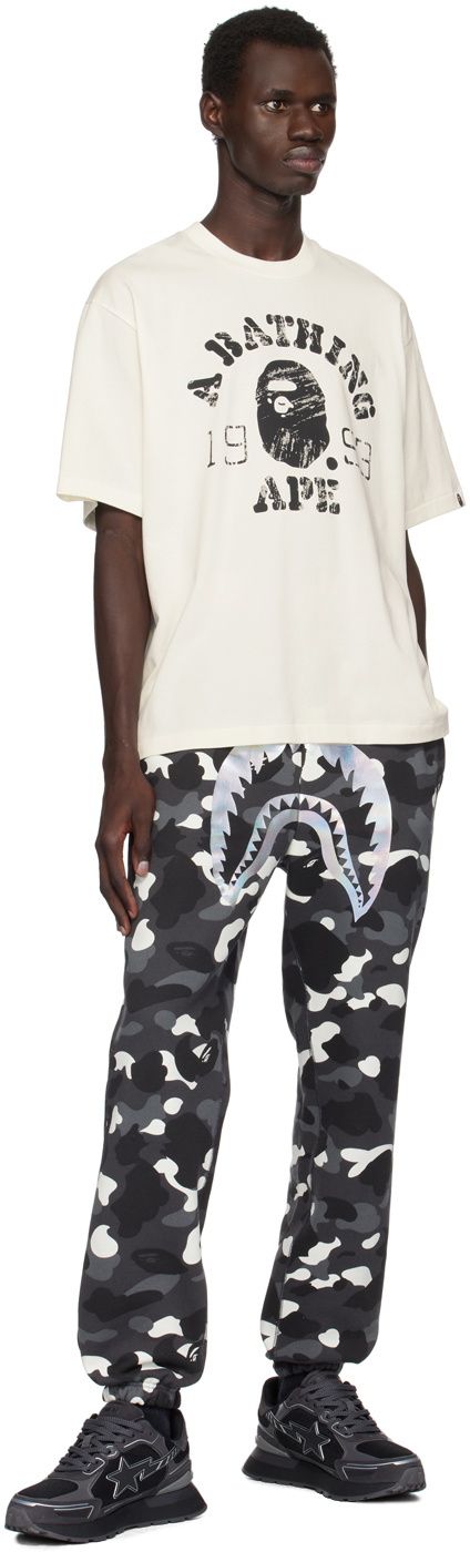 BAPE Off-White Screen Print College Relaxed Fit T-shirt A Bathing Ape
