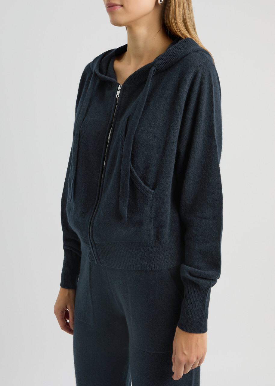 Crush Cashmere Rio Hooded Cashmere Sweatshirt Navy CRUSH CASHMERE