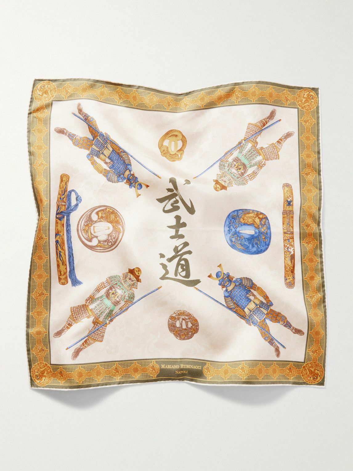 Rubinacci - Samurai Printed Silk-Twill Pocket Square Rubinacci