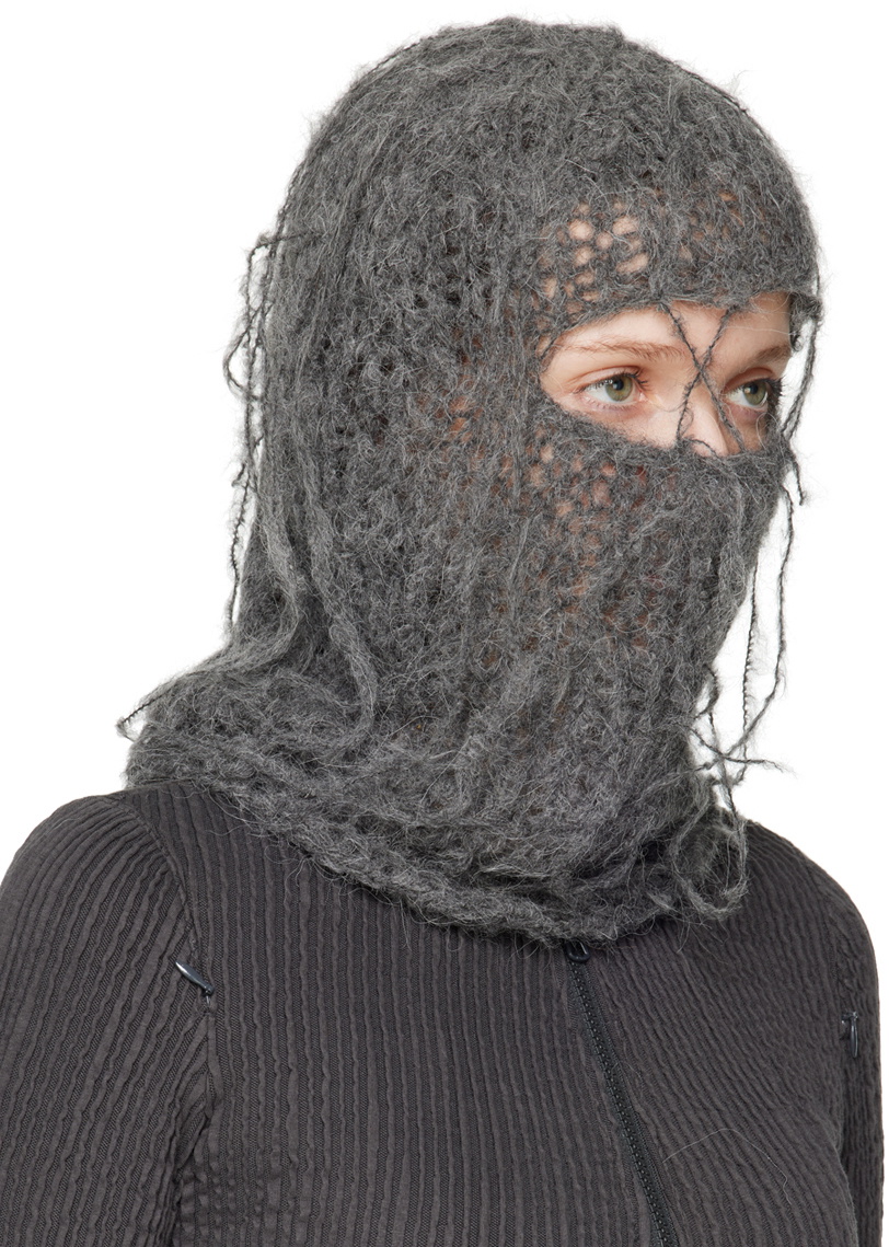 AIREI Gray Hand Knit Balaclava AIREI