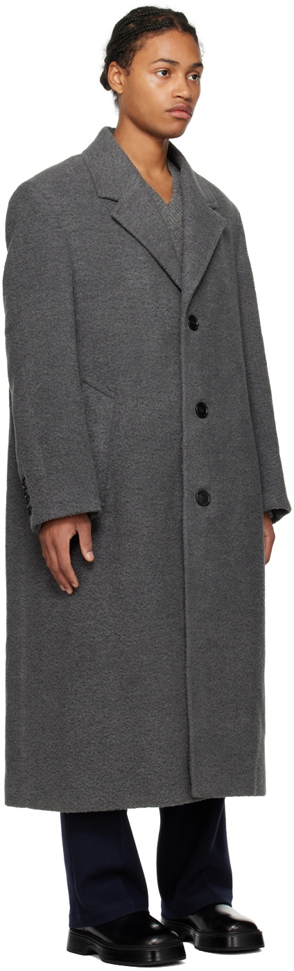 AMI Alexandre Mattiussi Gray Oversized Coat AMI Alexandre Mattiussi