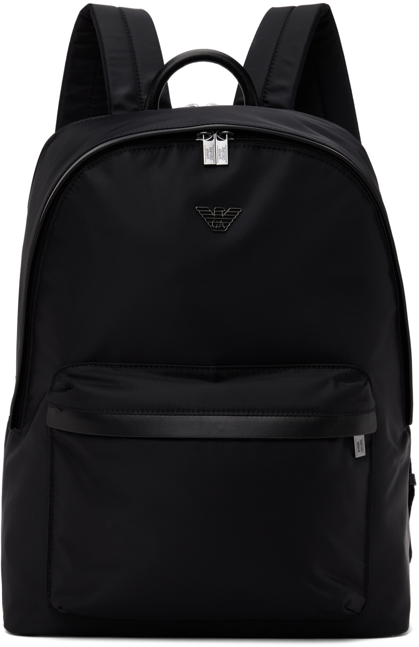 Emporio Armani Black Recycled Backpack Emporio Armani