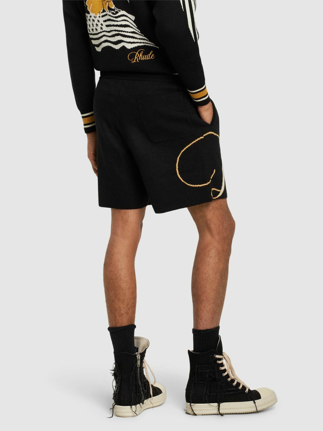 RHUDE - Rhude Script Knit Cotton Shorts Rhude