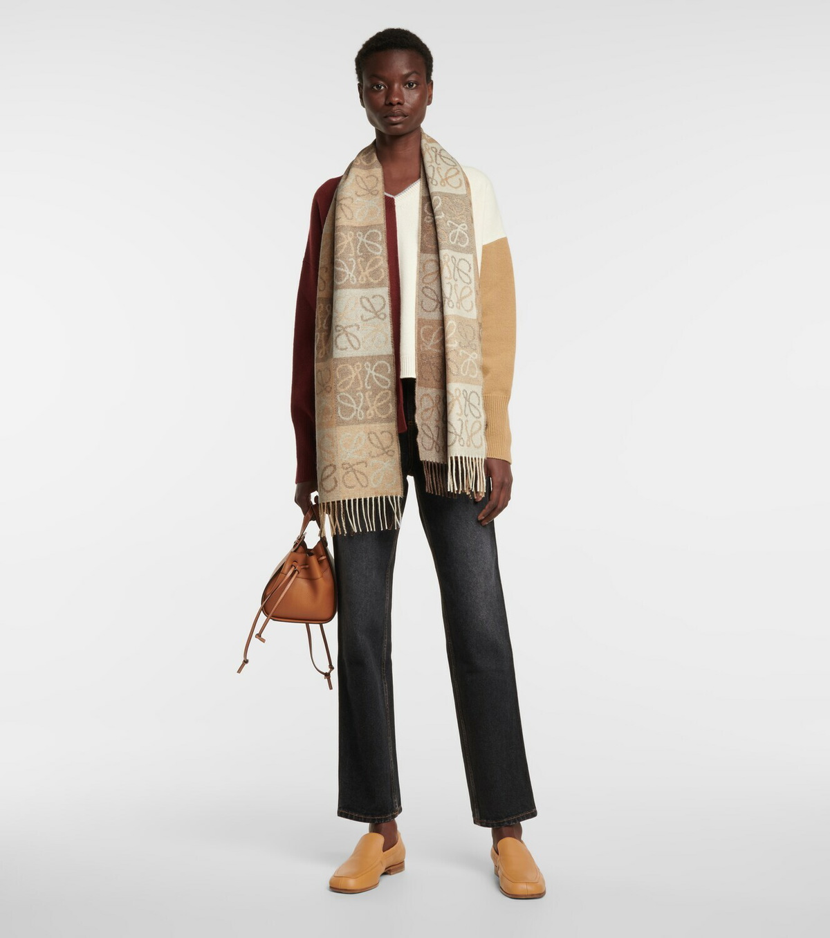 Loewe Anagram wool and cashmere scarf Loewe