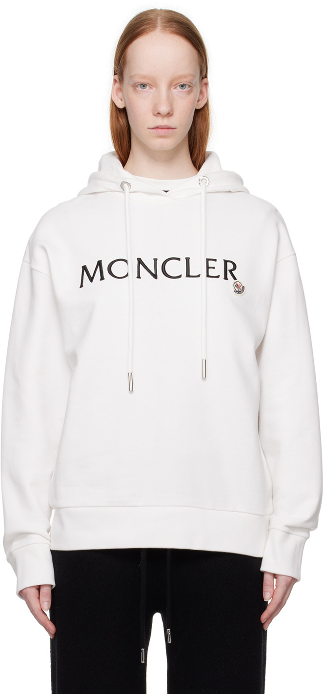 Moncler White Drawstring Hoodie Moncler