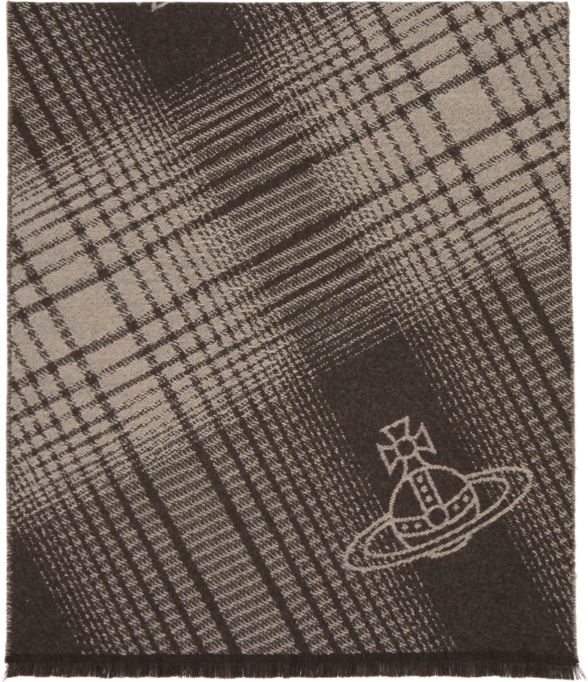Vivienne Westwood Brown Madras Check Scarf Vivienne Westwood