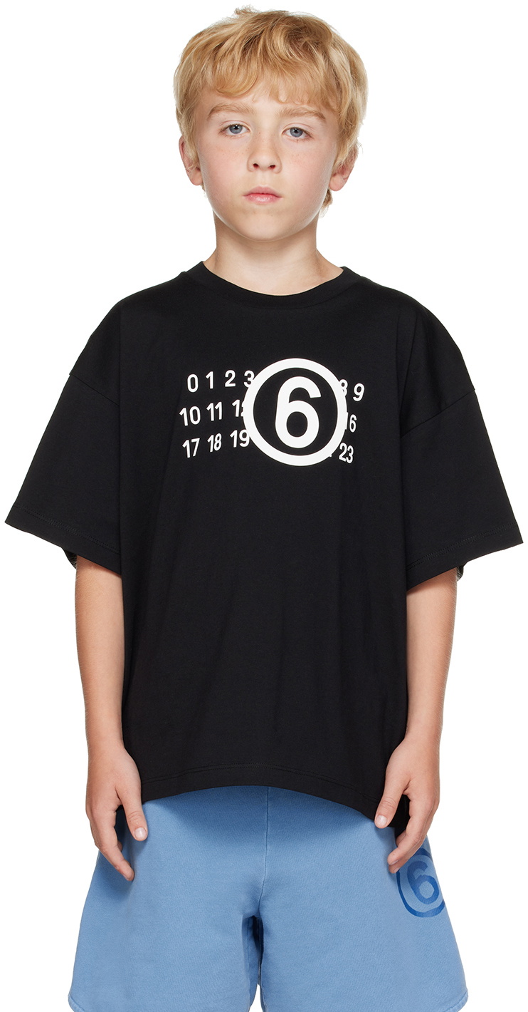 MM6 Maison Margiela Kids Black Crewneck T-Shirt MM6 Maison Margiela
