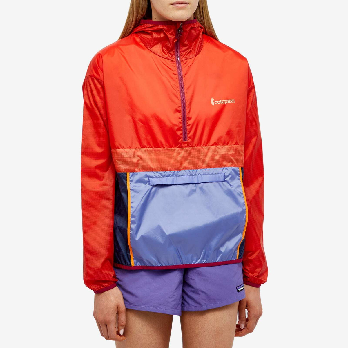 Cotopaxi Women's Teca Half-Zip Windbreaker in Fiesty Cotopaxi