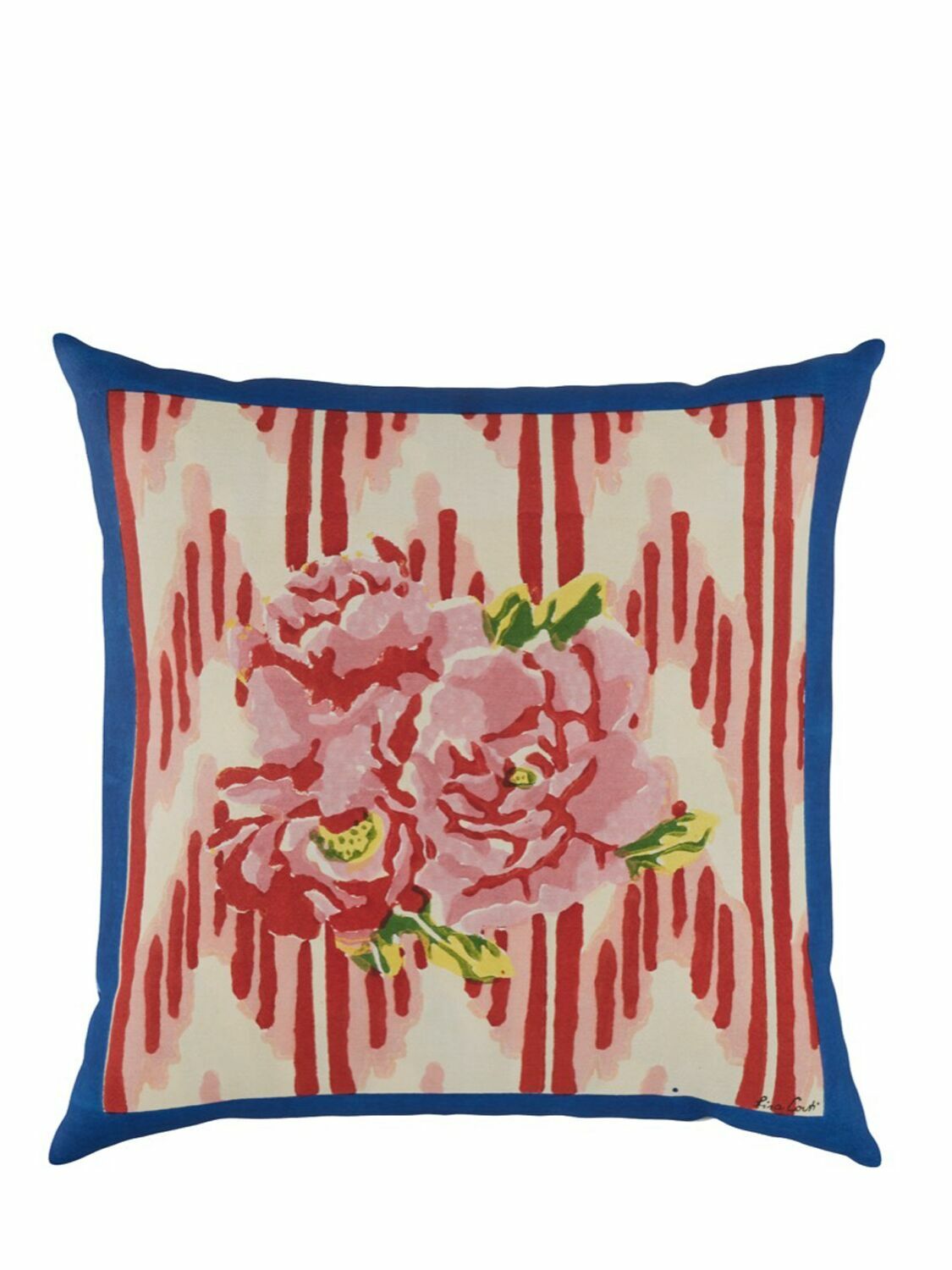 LISA CORTI Nina Rose Blue Cushion Lisa Corti