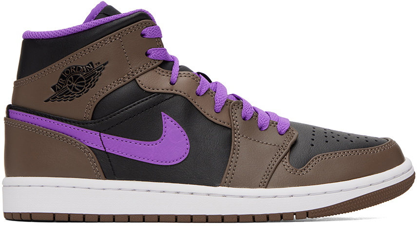 Nike Jordan Brown & Black Air Jordan 1 Mid Sneakers Nike Jordan Brand