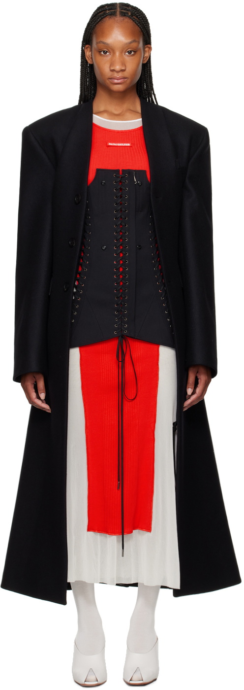 Jean Paul Gaultier Black Corset Suit Coat Jean Paul Gaultier