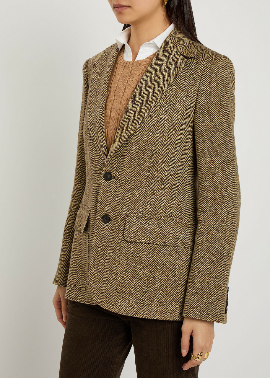 Polo Ralph Lauren Herringbone Tweed Blazer Brown Polo Ralph Lauren