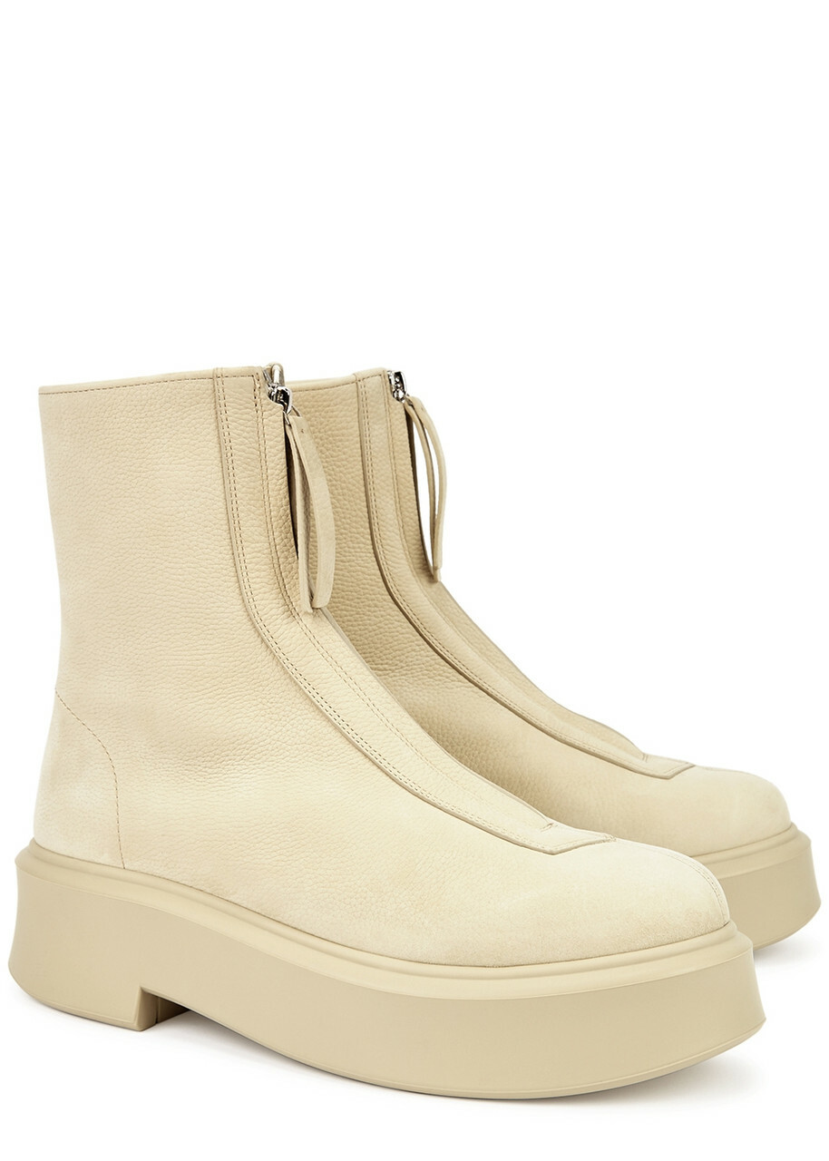 The Row Nubuck Ankle Boots Beige The Row
