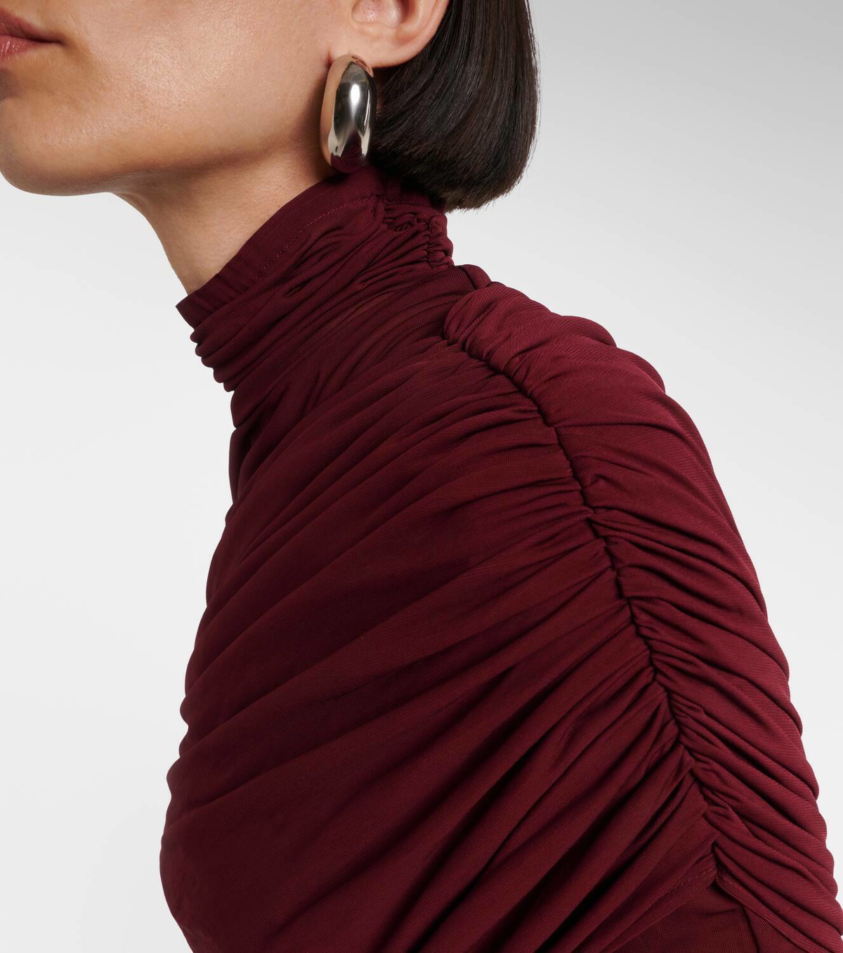 Mugler Sheer ruched midi dress Mugler