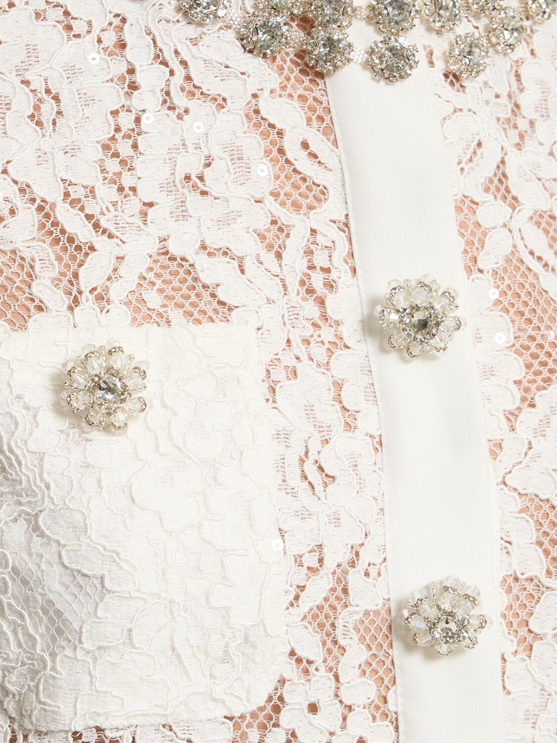SELF-PORTRAIT Embellished Lace Midi Dress Self-Portrait