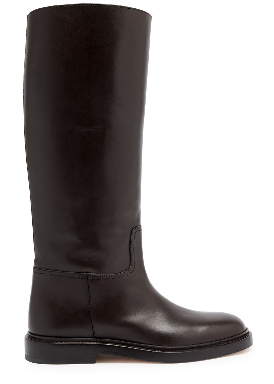 Legres Leather Knee-high Riding Boots Brown Legres