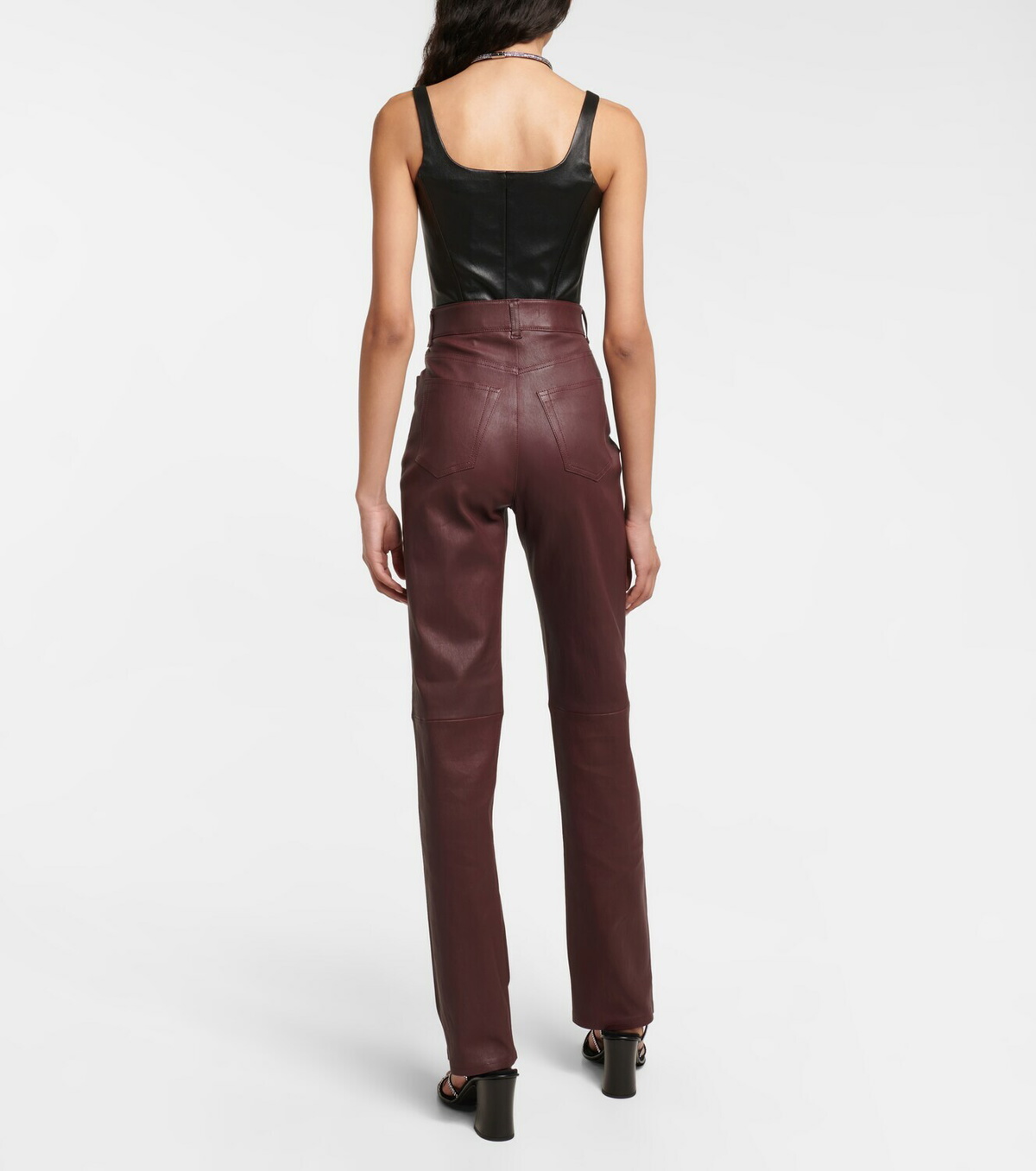 Stouls Terry high-rise straight leather pants Stouls