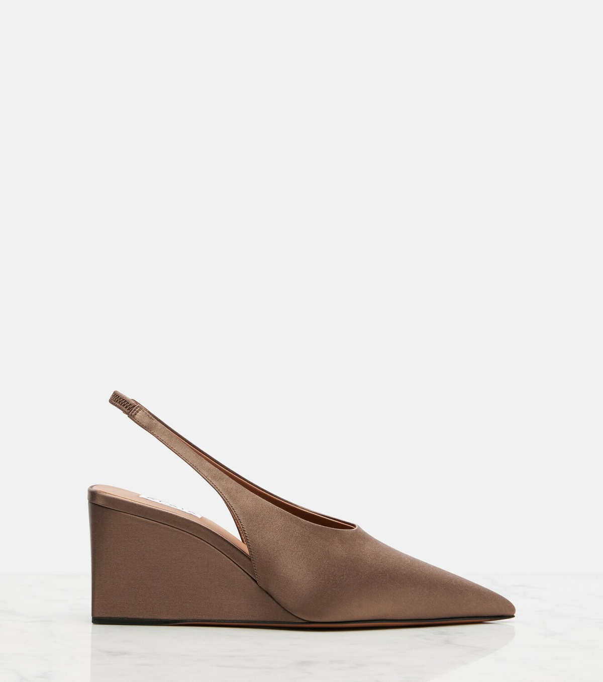 Alaïa Cube 75 satin slingback wedges ALAÏA