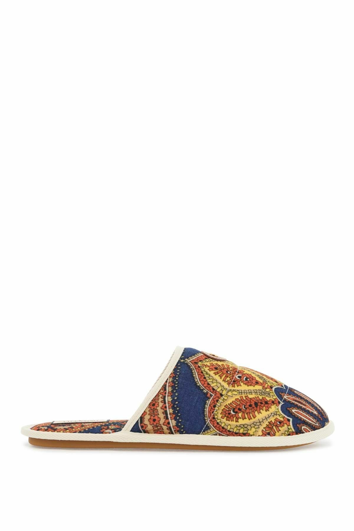 VALENTINO GARAVANI multicolor floral cotton slide slippers for home and ...