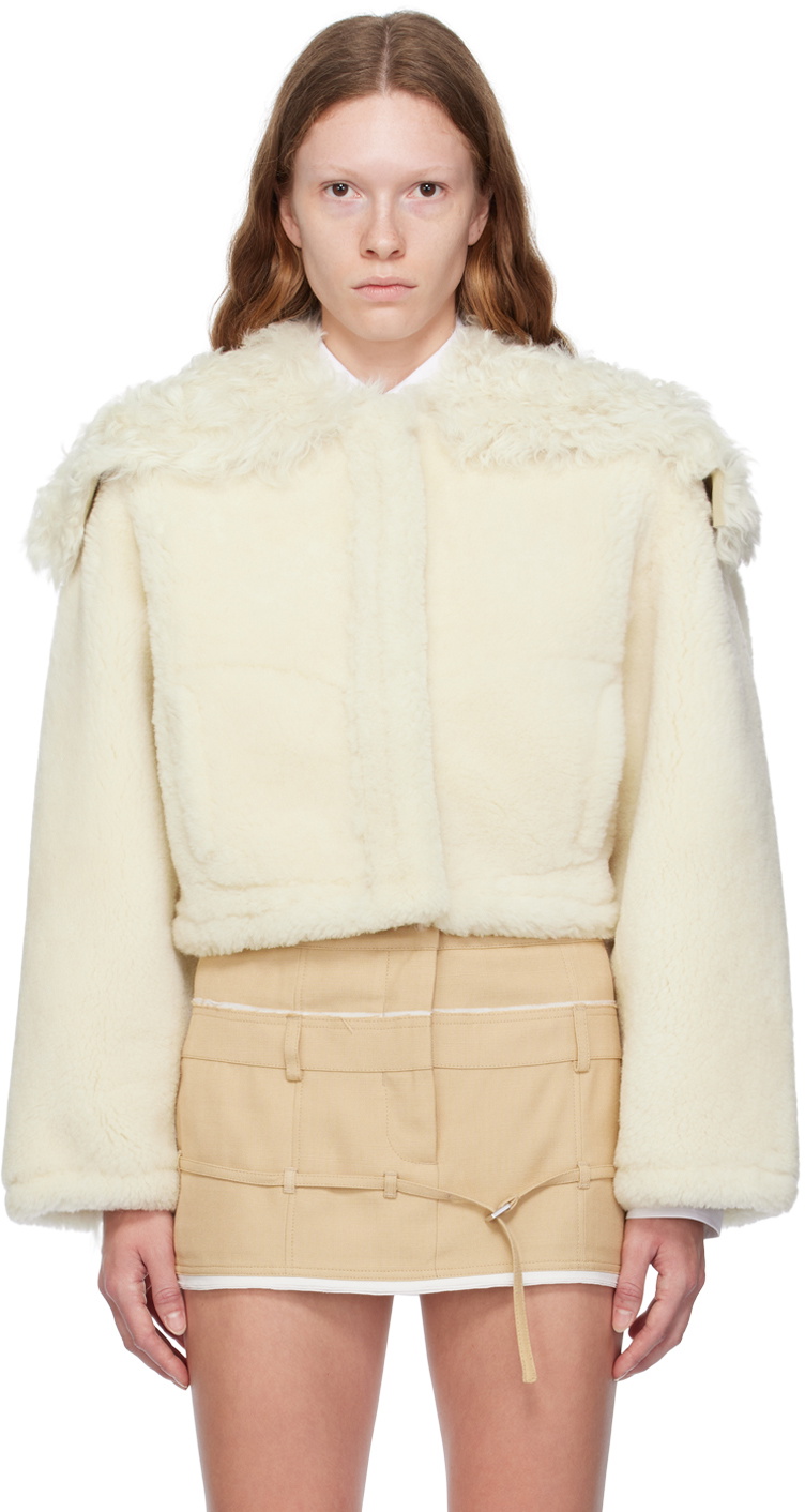 Jacquemus Off-White Le Papier 'La Veste Piloni' Shearling Jacket Jacquemus