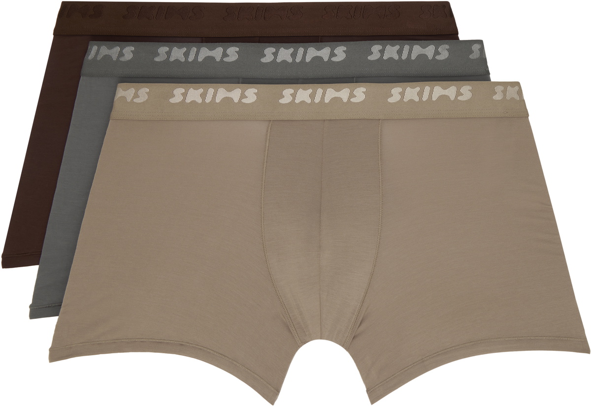 SKIMS Three-Pack Multicolor SKIMS Stretch 3 Boxer Briefs SKIMS