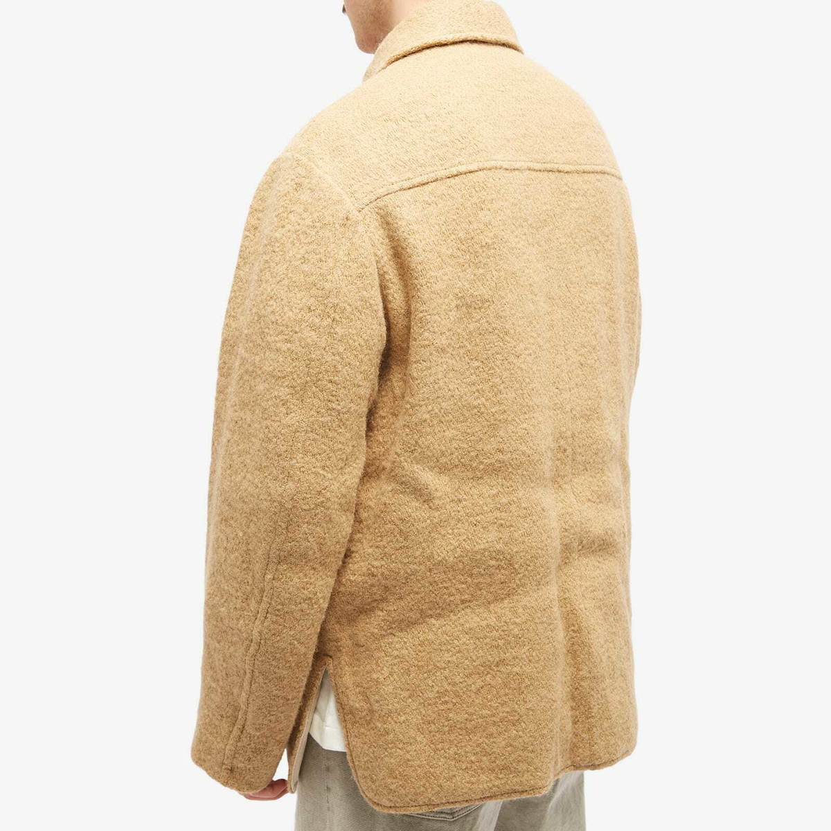 Dries Van Noten Men's Valko Wool Overshirt in Camel Dries Van Noten