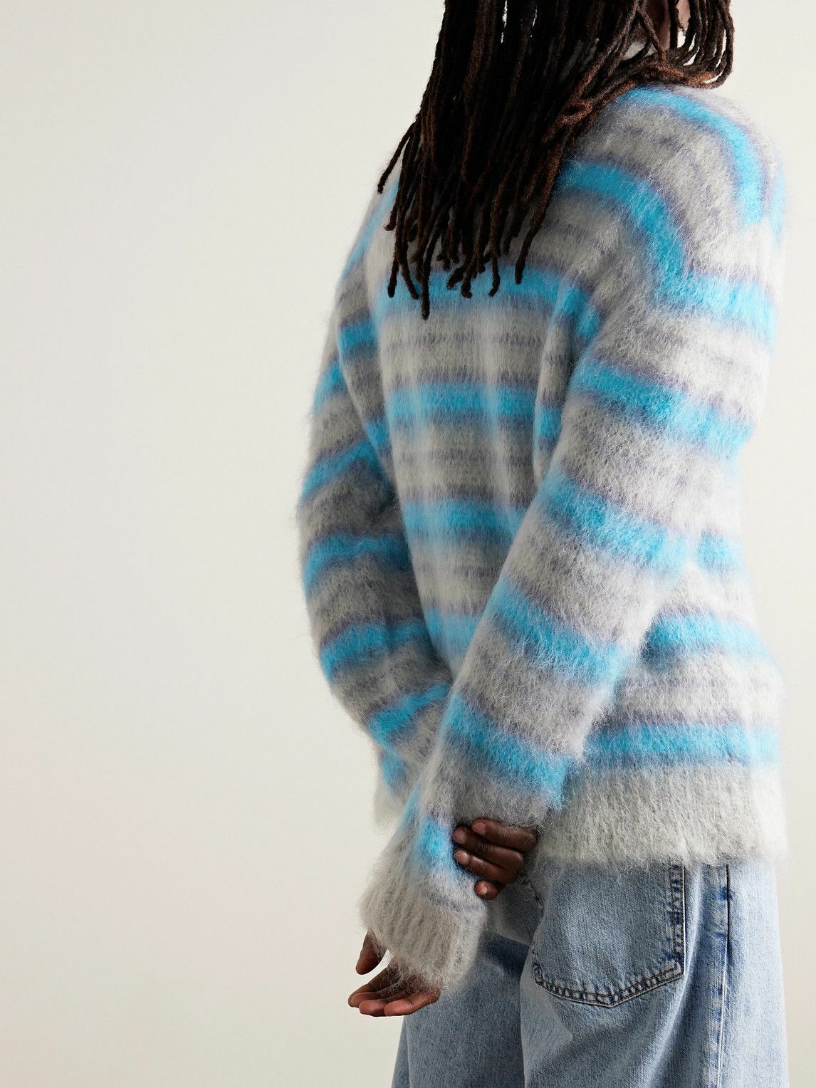 Marni - Striped Mohair-Blend Sweater - Blue Marni