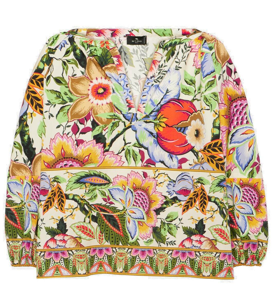 Etro Floral cotton cropped top Etro