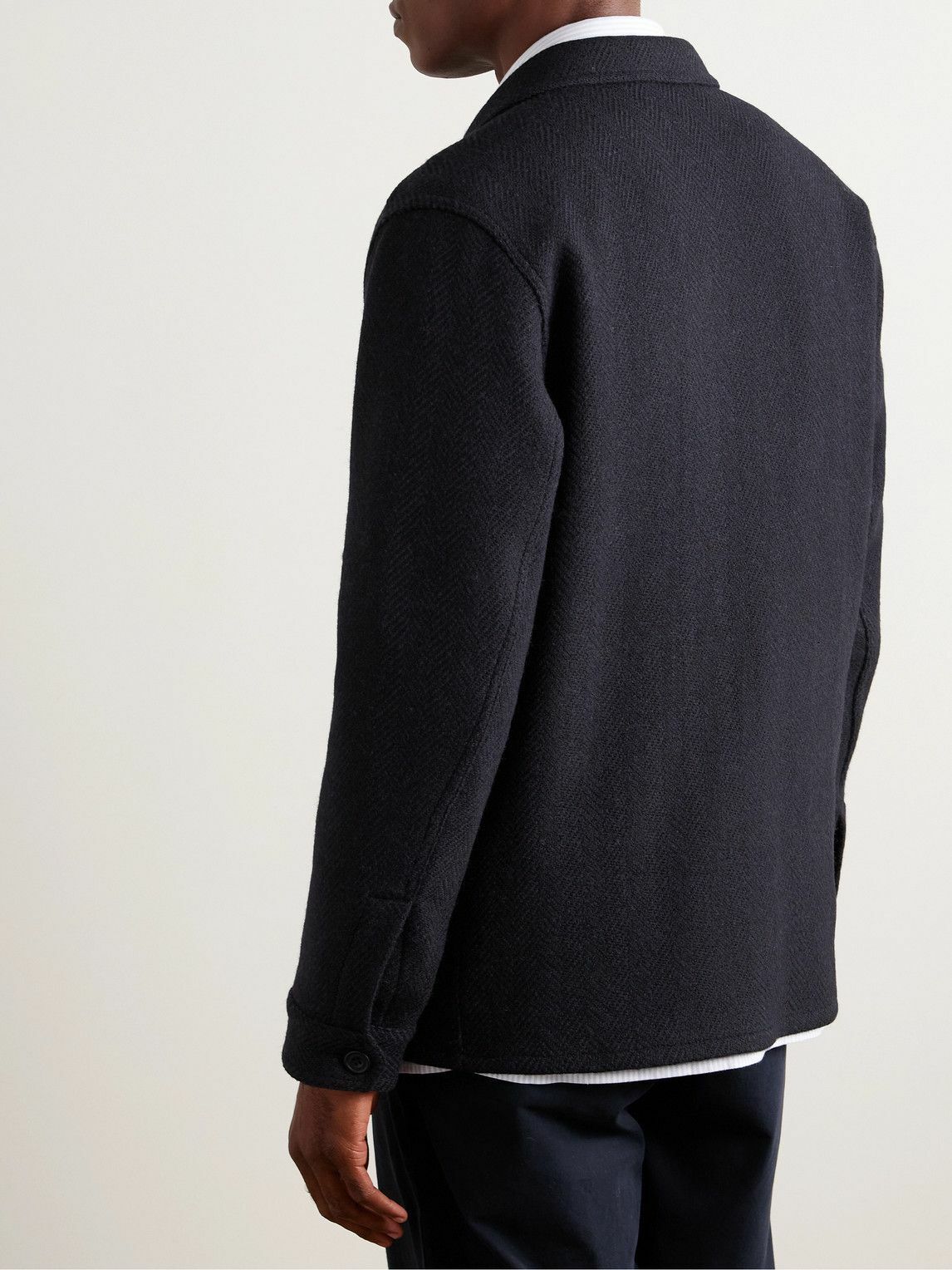 Anderson & Sheppard - Herringbone Wool Jacket - Blue Anderson & Sheppard