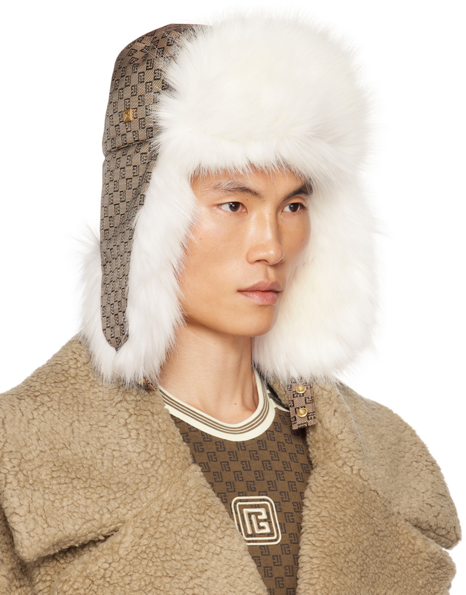 Balmain Brown Monogrammed Hat Balmain