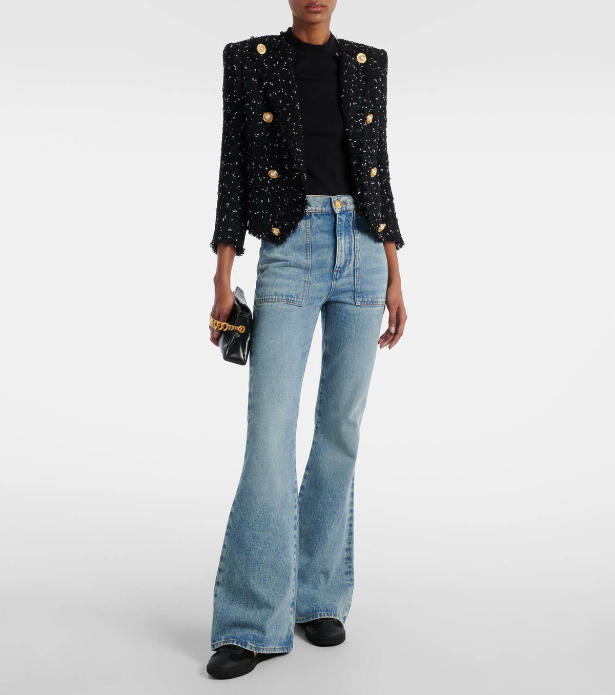 Balmain PB suede and mirrored faux leather sneakers Balmain