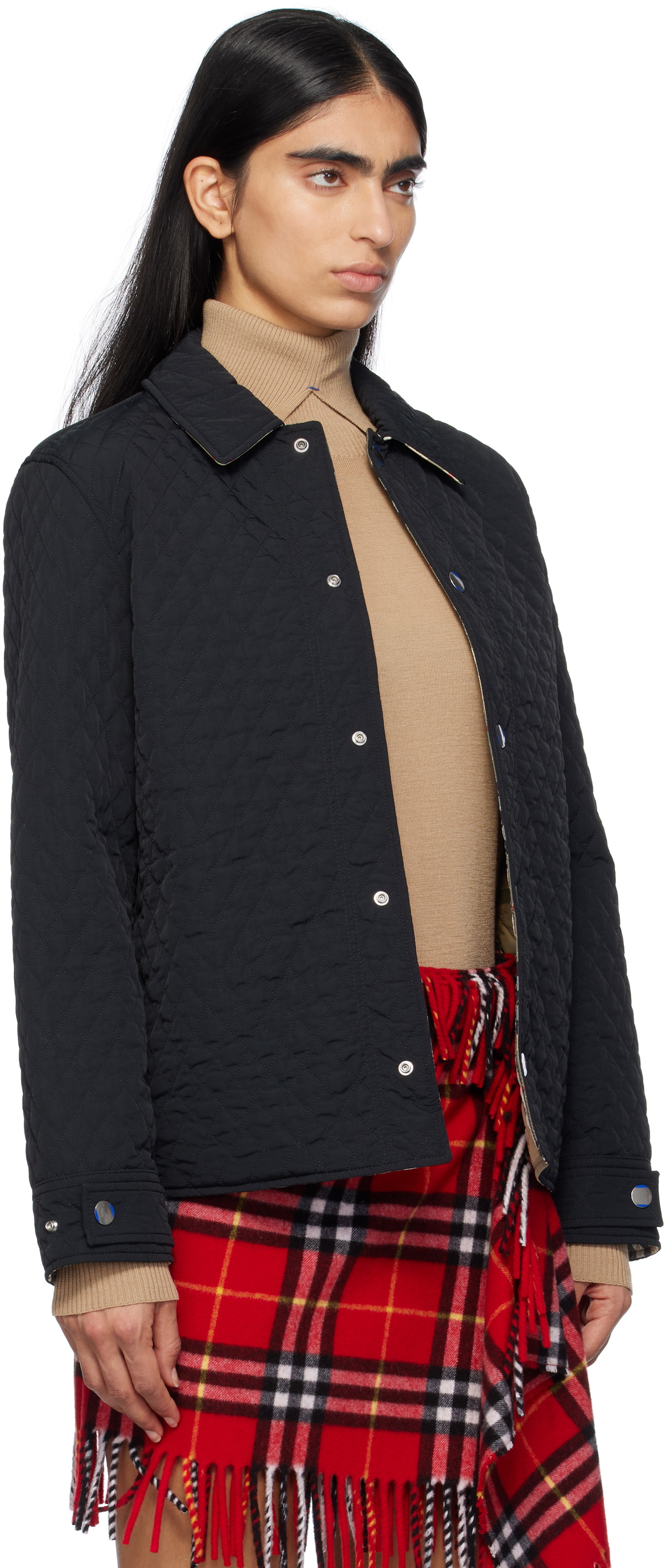 Burberry Black Quilted Nylon Reversible Jacket Burberry