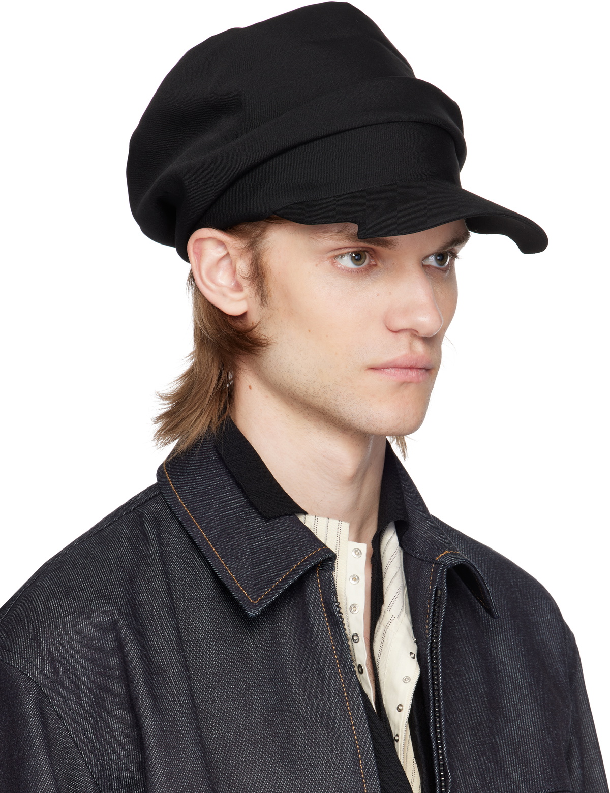 Y's For Men Black Drape Cap Y's For Men