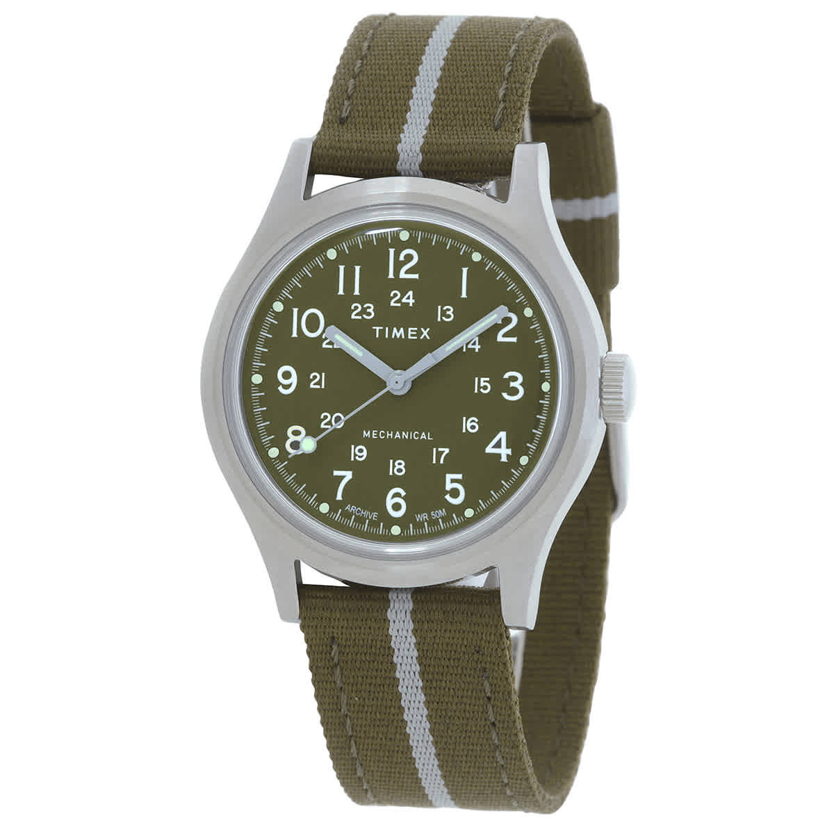 Timex MK1 Hand Wind Green Dial Mens Watch TW2U69000 Timex