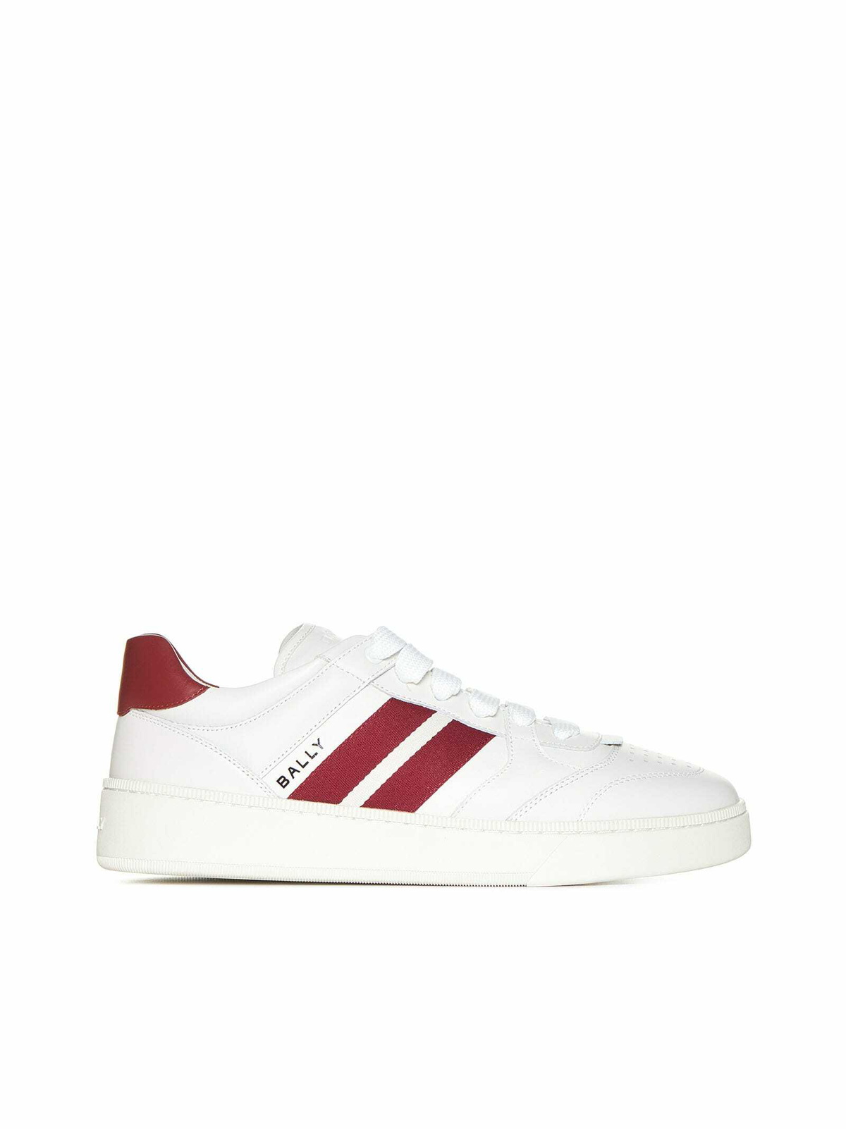 Bally White And Red Leather Sneakers Bally