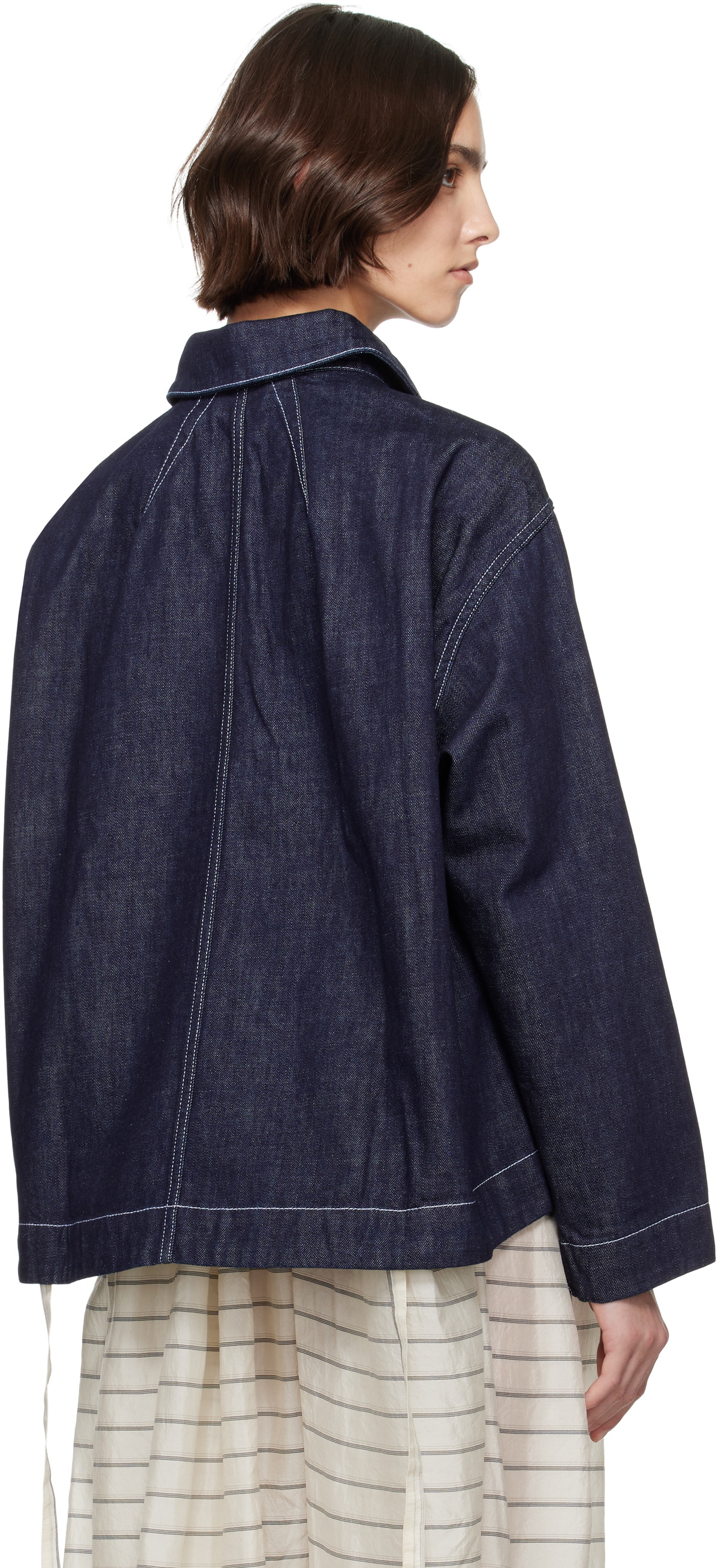 CASEY CASEY Indigo Drays Travail Denim Jacket CASEY CASEY