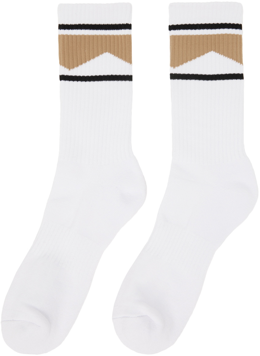 Rhude White Chevron Socks Rhude