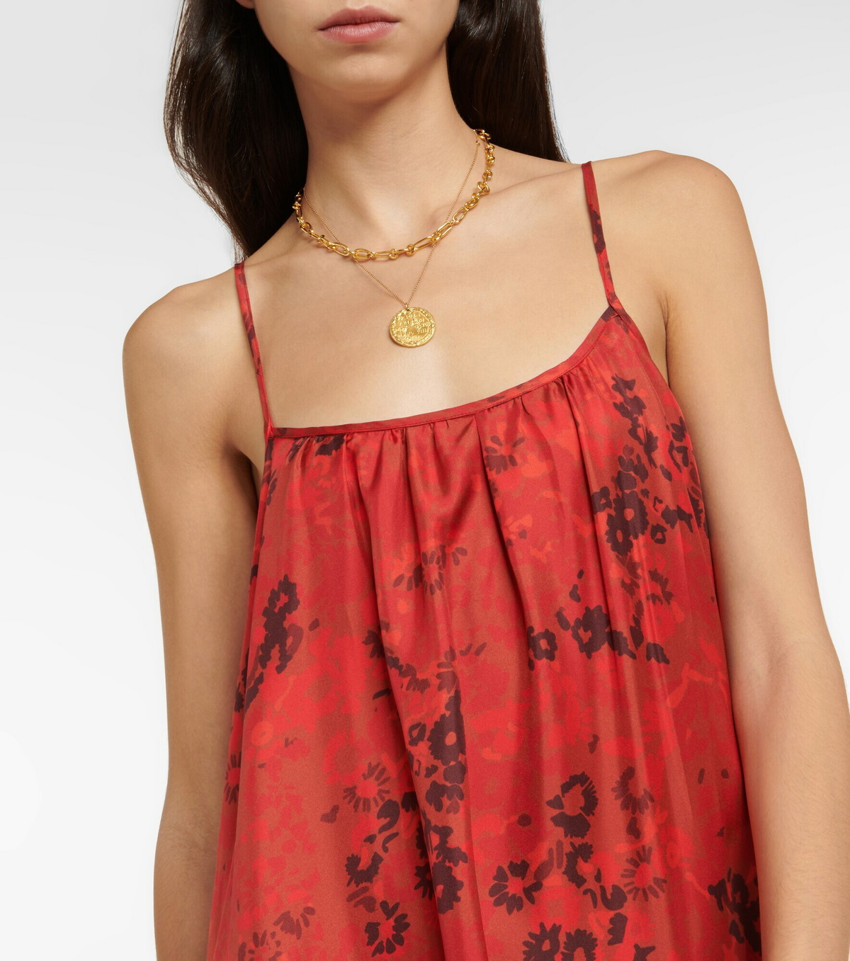 Asceno - Napoli floral silk satin slip dress ASCENO
