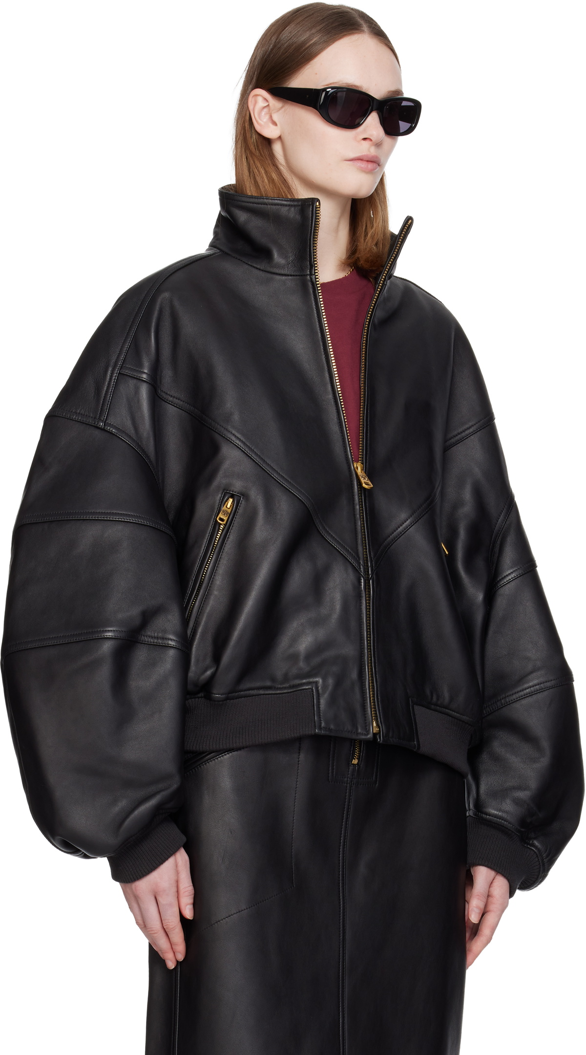 WILLY CHAVARRIA Black Ruff Rider Leather Jacket Willy Chavarria