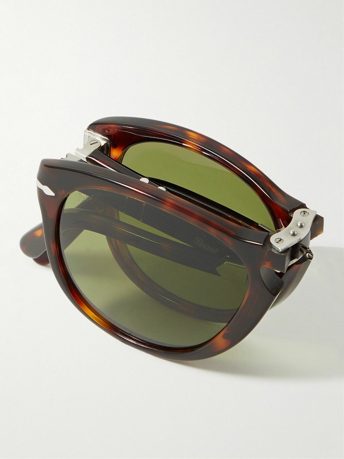 Persol - Round-Frame Folding Tortoiseshell Acetate Sunglasses Persol