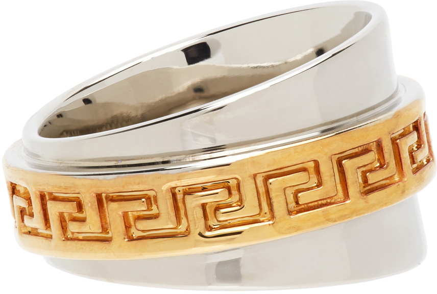 Versace Silver Greca Ring Versace