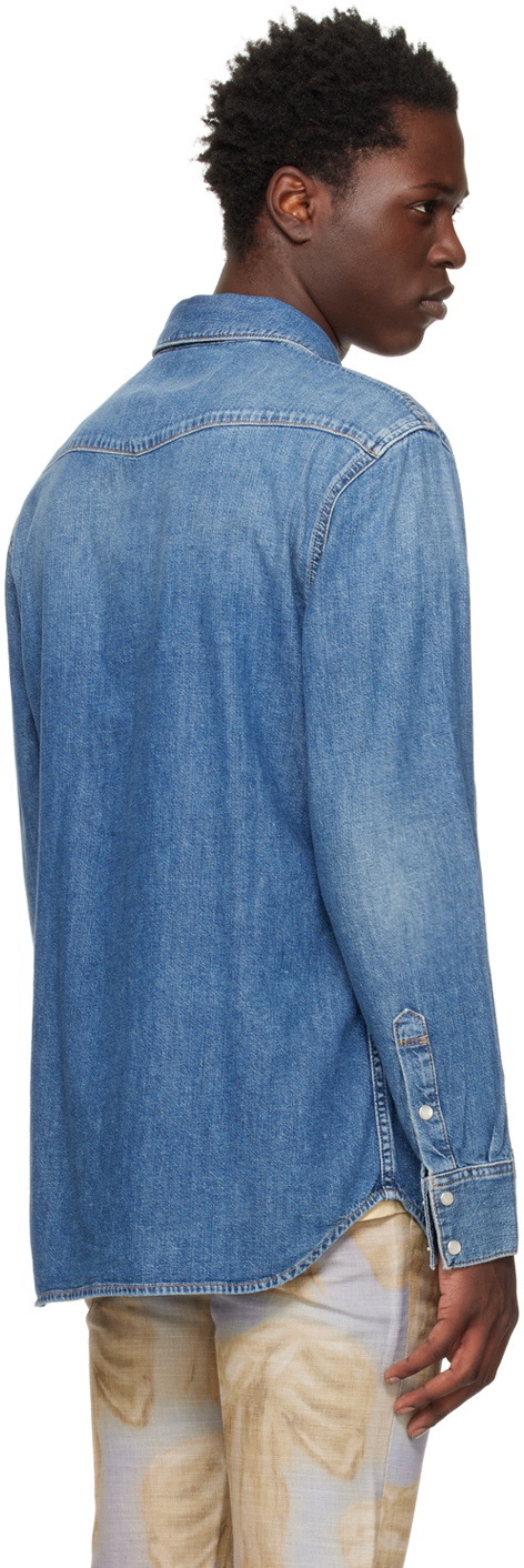 Acne Studios Blue Press-Stud Denim Shirt Acne Studios