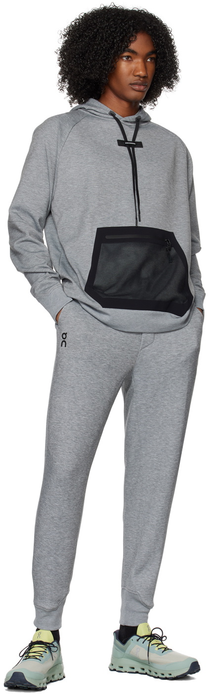 On Gray Drawstring Hoodie On