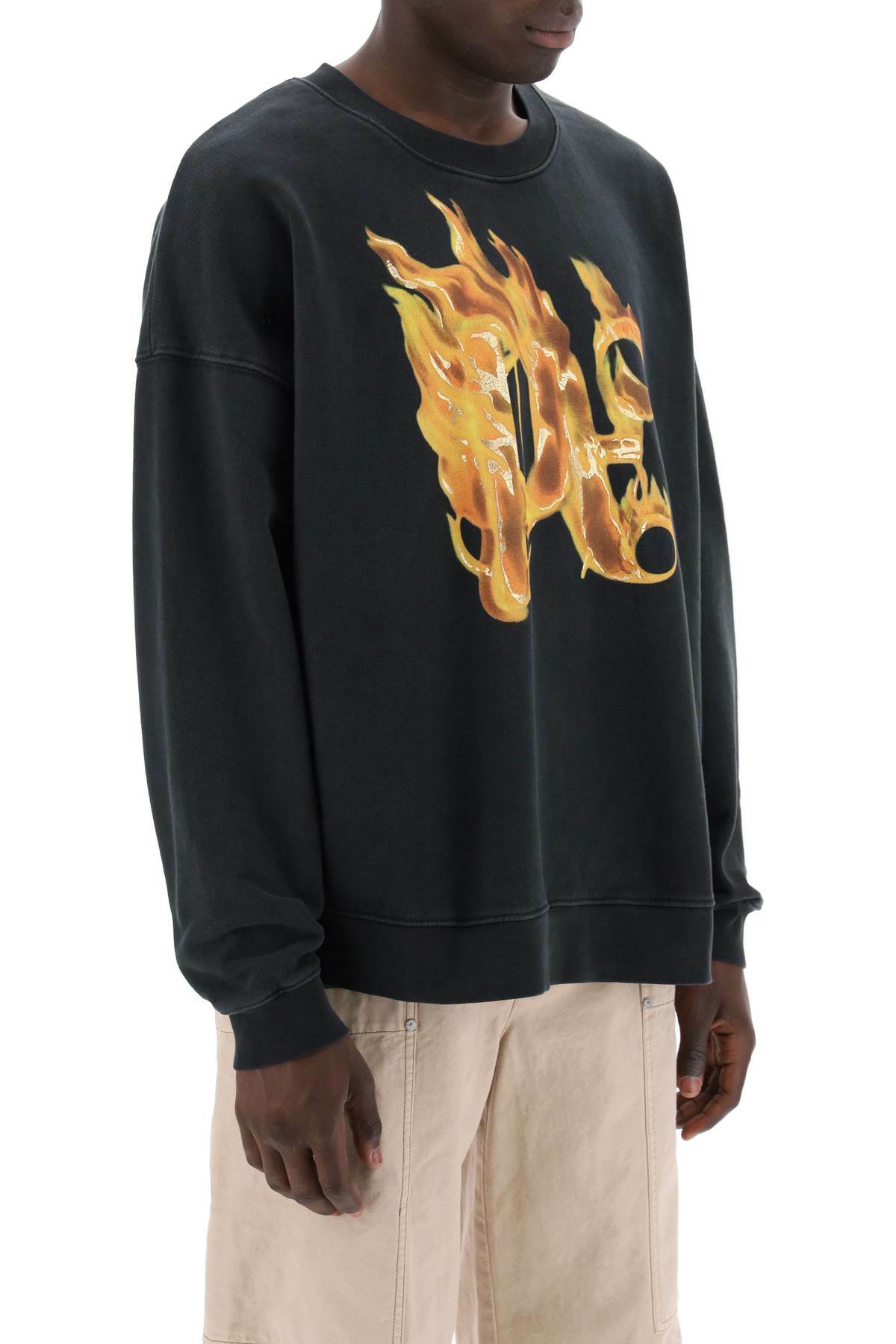 PALM ANGELS "burning monogram crewneck Black Palm Angels