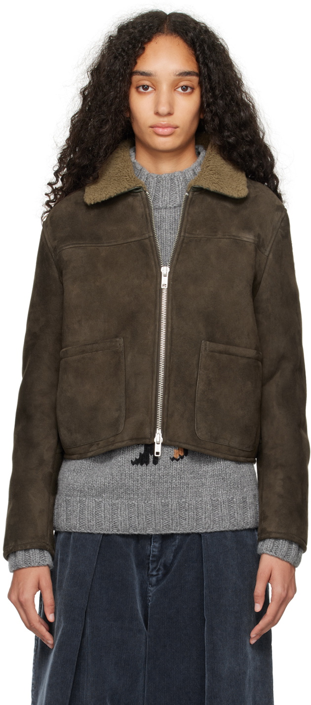 YMC Khaki Pepper Shearling Jacket YMC