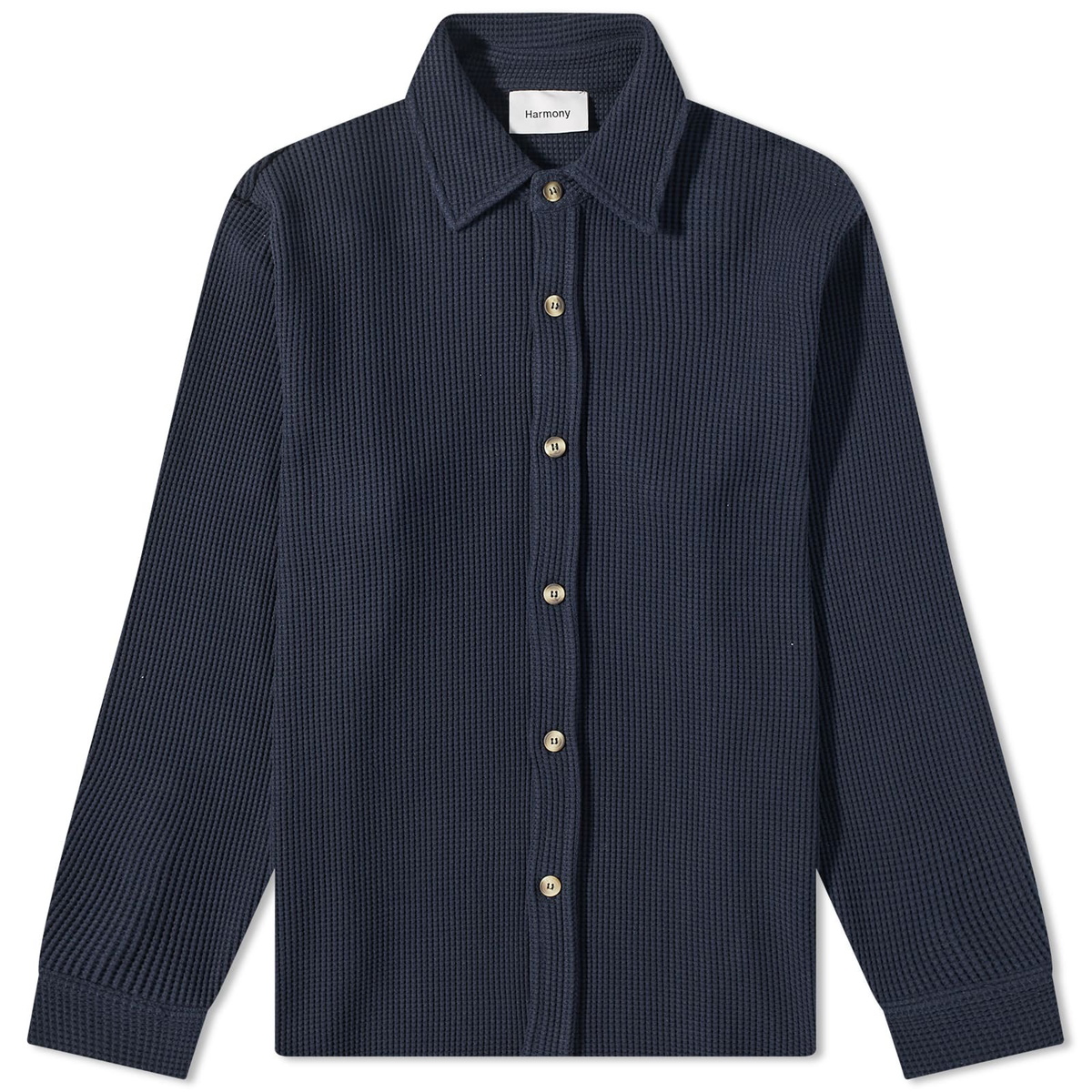 Harmony Men's Calixte Waffle Knit Overshirt in Navy Harmony