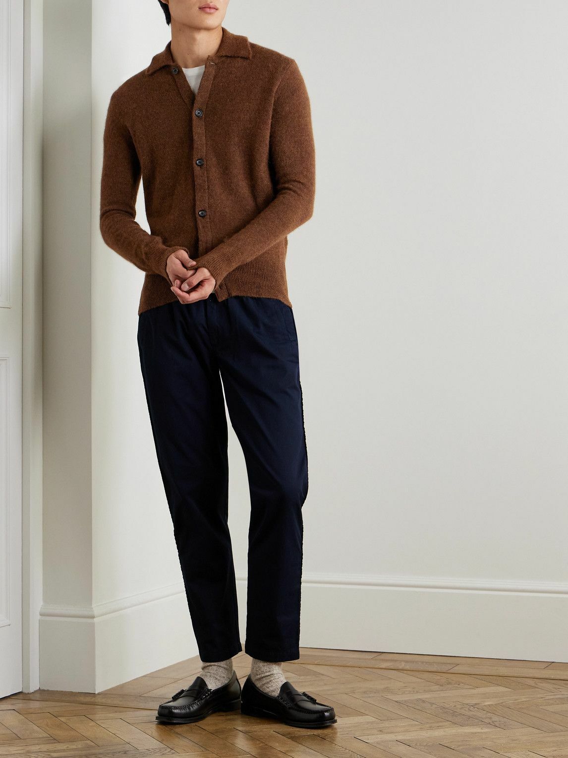 Oliver Spencer - Britten Knitted Cardigan - Brown Oliver Spencer